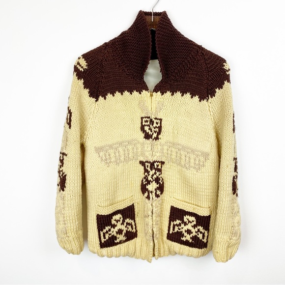 Vintage | Sweaters | Vintage Rare Cowichan Wool Totem Pole Native ...
